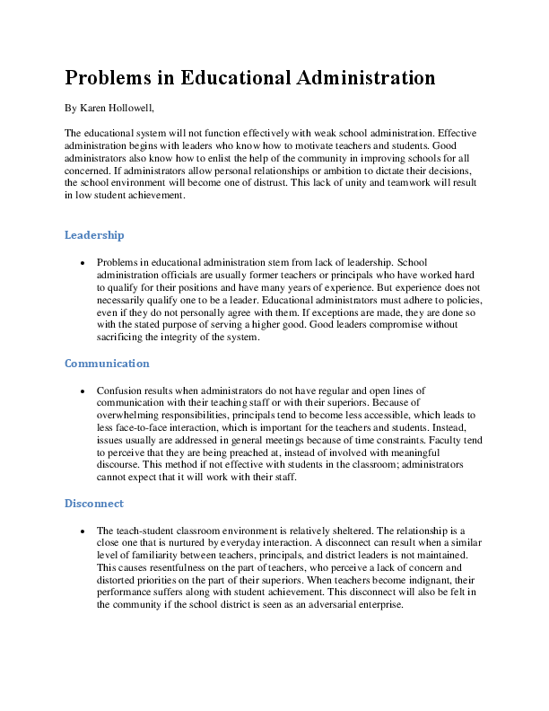 (DOC) Problems in Educational Administration