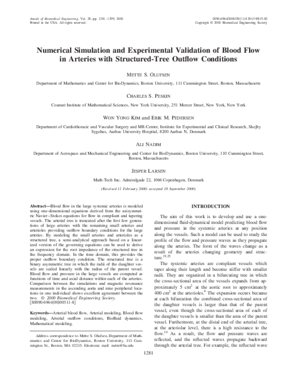 (PDF) Numerical Simulation and Experimental Validation of Blood Flow in ...