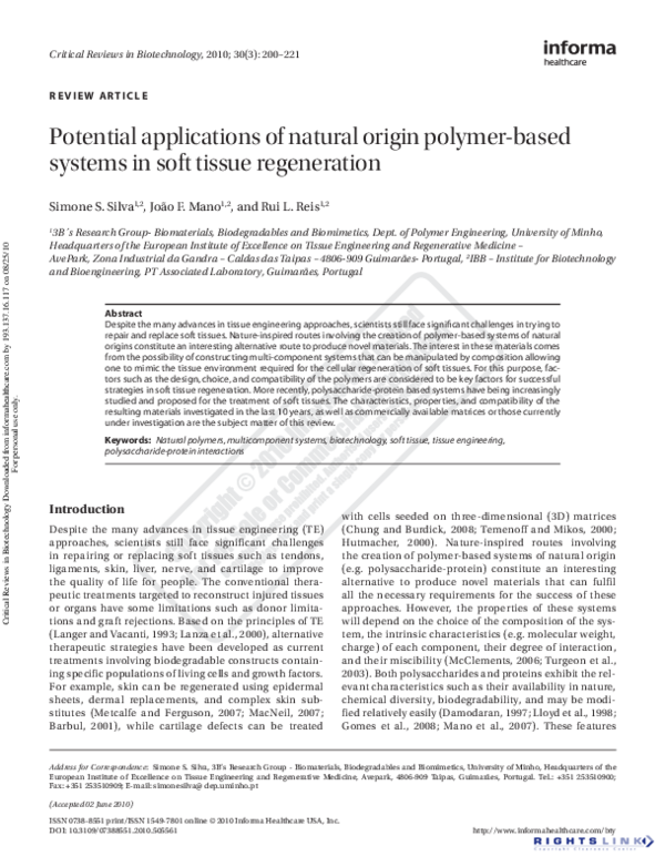 (PDF) Potential applications of natural origin polymer-based systems in ...