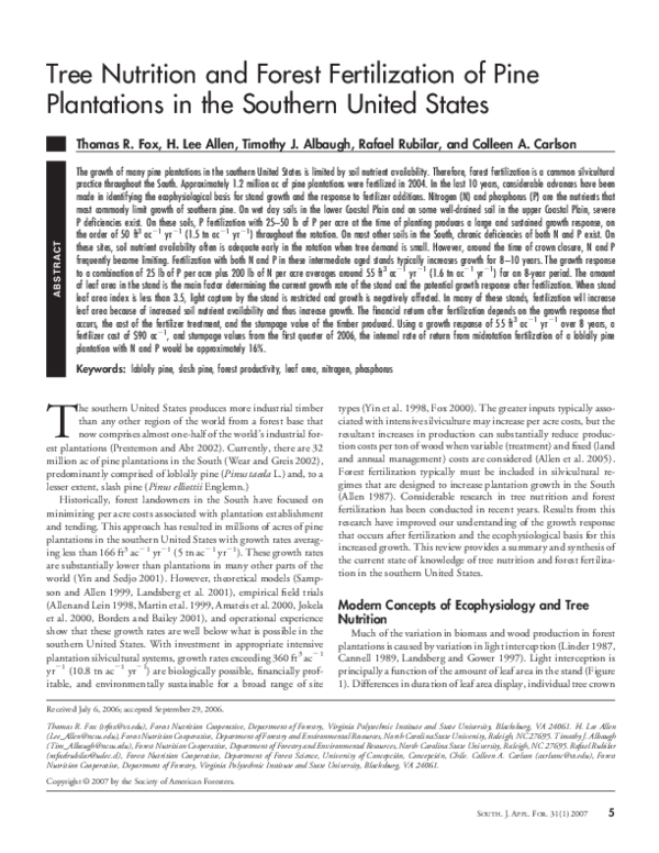 (PDF) Tree Nutrition and Forest Fertilization of Pine Plantations in ...