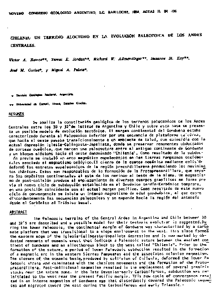 (PDF) Chilenia un terreno aloctono en la evolucion paleozoica de los andes