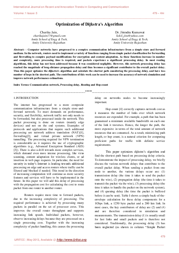 (PDF) Optimization of Dijkstra's Algorithm