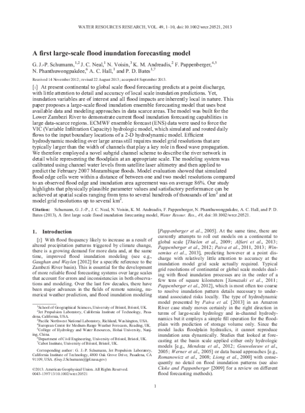 Pdf A First Large Scale Flood Inundation Forecasting Model
