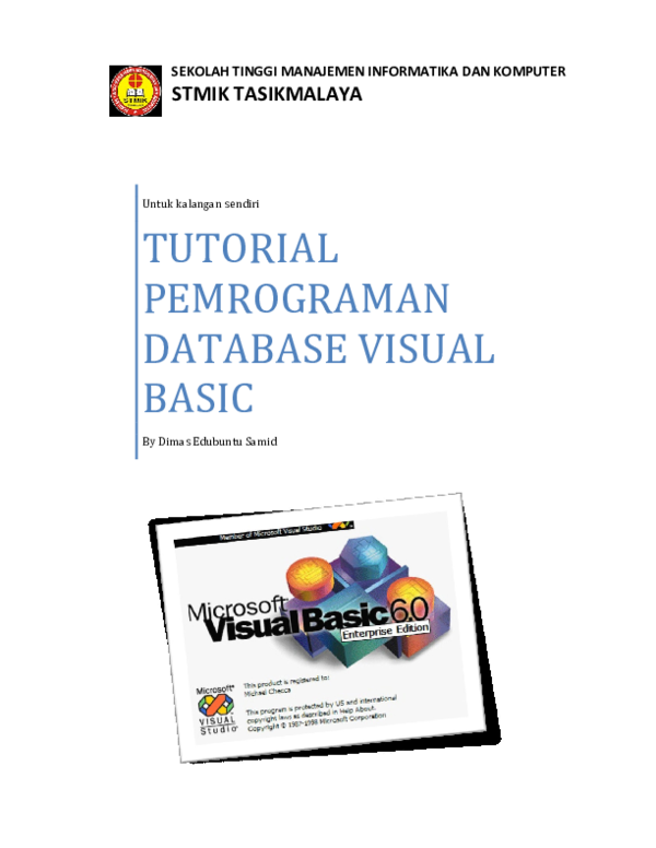(PDF) SEKOLAH TINGGI MANAJEMEN INFORMATIKA DAN KOMPUTER TUTORIAL PEMROGRAMAN DATABASE VISUAL BASIC