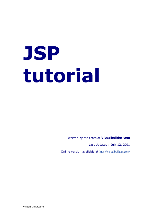 (PDF) JSP tutorial