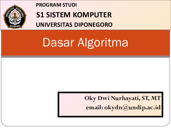 (PDF) Dasar Algoritma PROGRAM STUDI