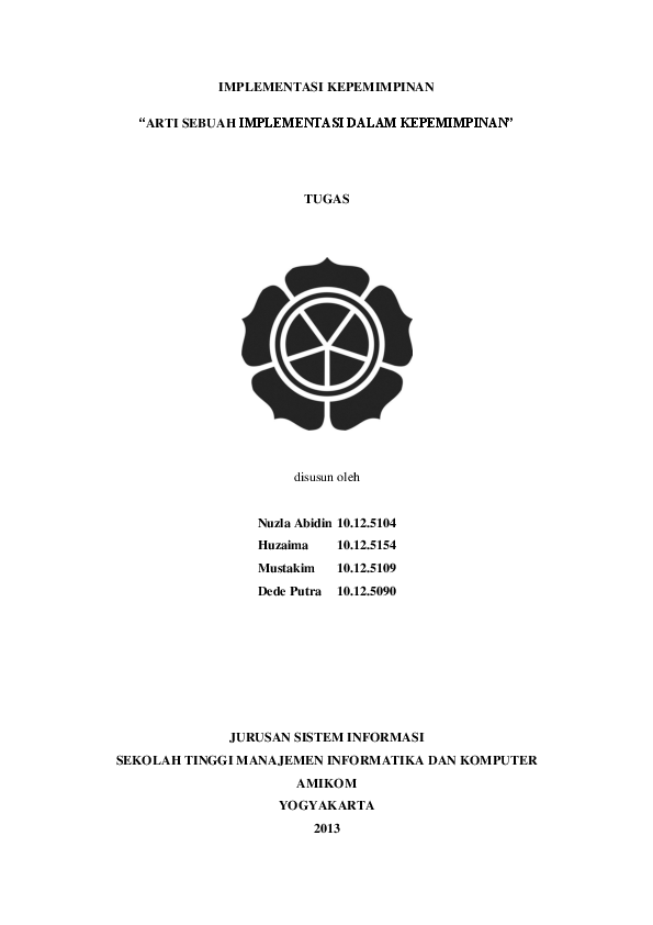(DOC) ARTI SEBUAH IMPLEMENTASI DALAM KEPEMIMPINAN