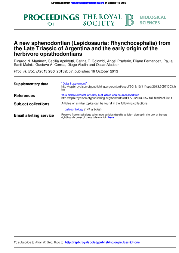 (PDF) A new sphenodontian (Lepidosauria: Rhynchocephalia) from the Late ...