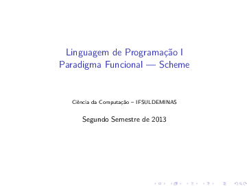 (PDF) Linguagem de Programação I Paradigma Funcional — Scheme