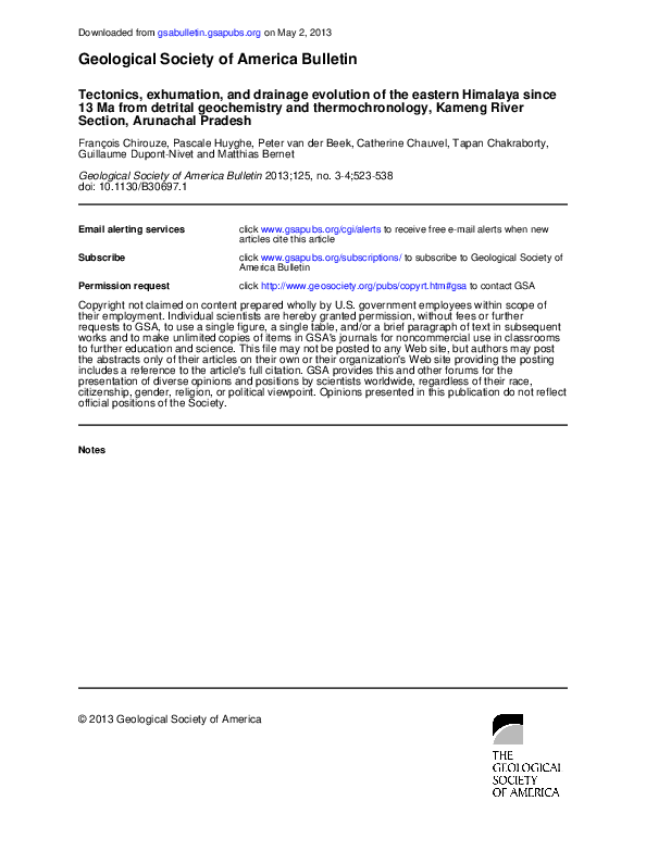 (PDF) Geological Society of America Bulletin Geological Society of ...