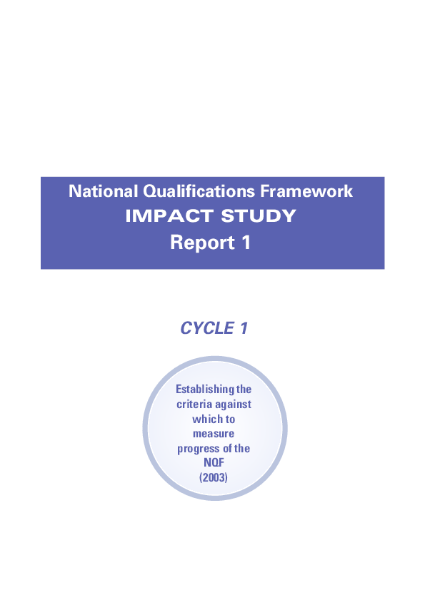 (PDF) National Qualifications Framework Impact Study Report 1