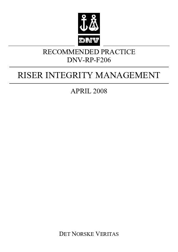 (PDF) RECOMMENDED PRACTICE RISER INTEGRITY MANAGEMENT