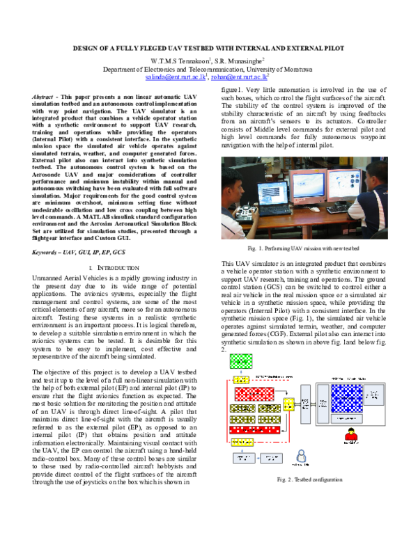 (PDF) Design of a Fully Fledged UAV Testbed with Internal and External ...