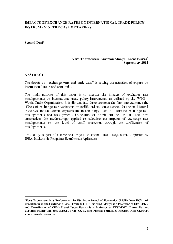 (PDF) IMPACTS OF EXCHANGE RATES ON INTERNATIONAL TRADE POLICY ...