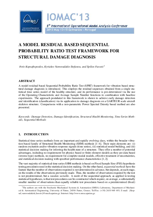 (PDF) A Model Residual Based Sequential Probability Ratio Test ...