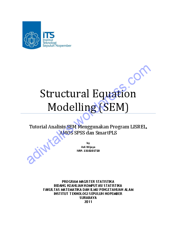 (PDF) Structural Equation Modelling (SEM) Tutorial Analisis SEM Menggunakan Program LISREL, AMOS ...