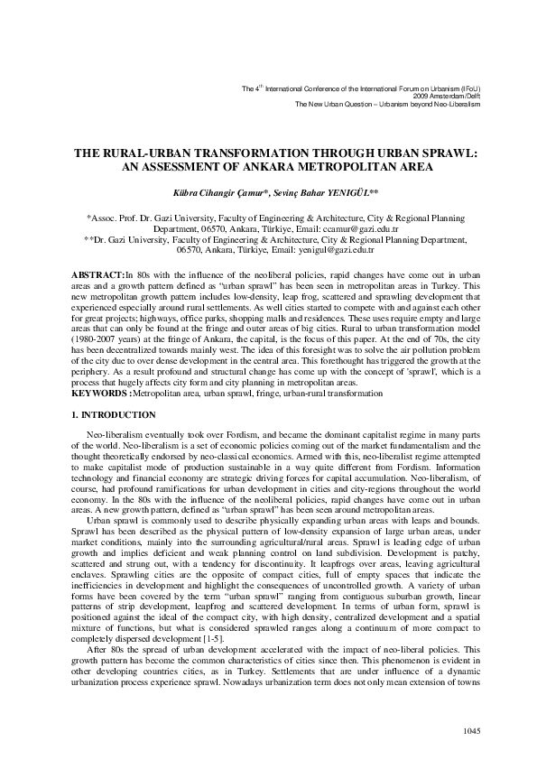(PDF) The rural–urban transformation through urban sprawl: An ...