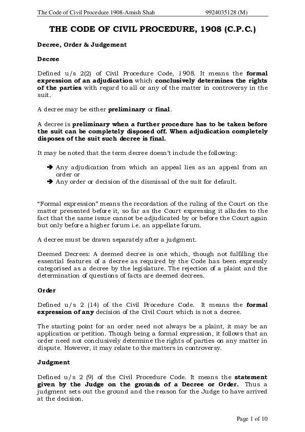 civil procedure code orders