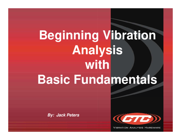 (PDF) Beginning Vibration Analysis with Basic Fundamentals By: Jack Peters Introduction