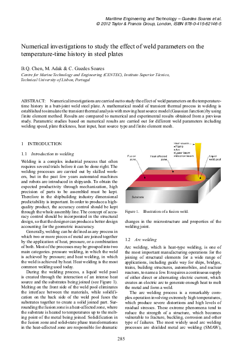 (PDF) Numerical investigations to study the effect of weld parameters on the temperature-time ...