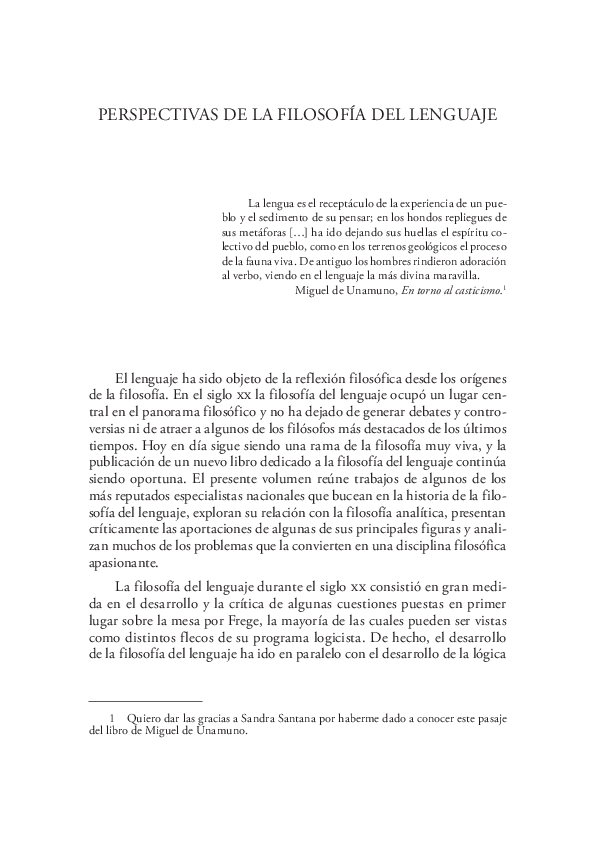 (PDF) Perspectivas en la filosofía del lenguaje (Introducción)