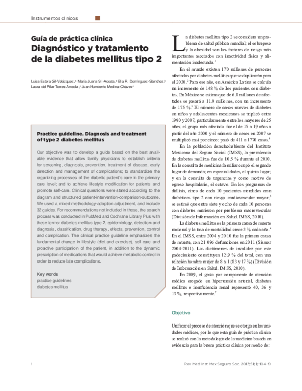 (PDF) Gil-velazques. Diabetes mellitus tipo 2. Diagnostico y tratamiento