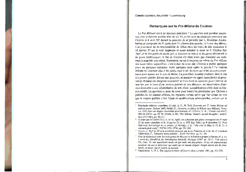 (PDF) Remarques sur le Pro Milone de Cicéron