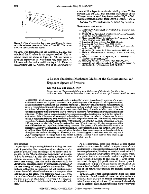(PDF) A Lattice Statistical Mechanics Model of the Conformational and ...
