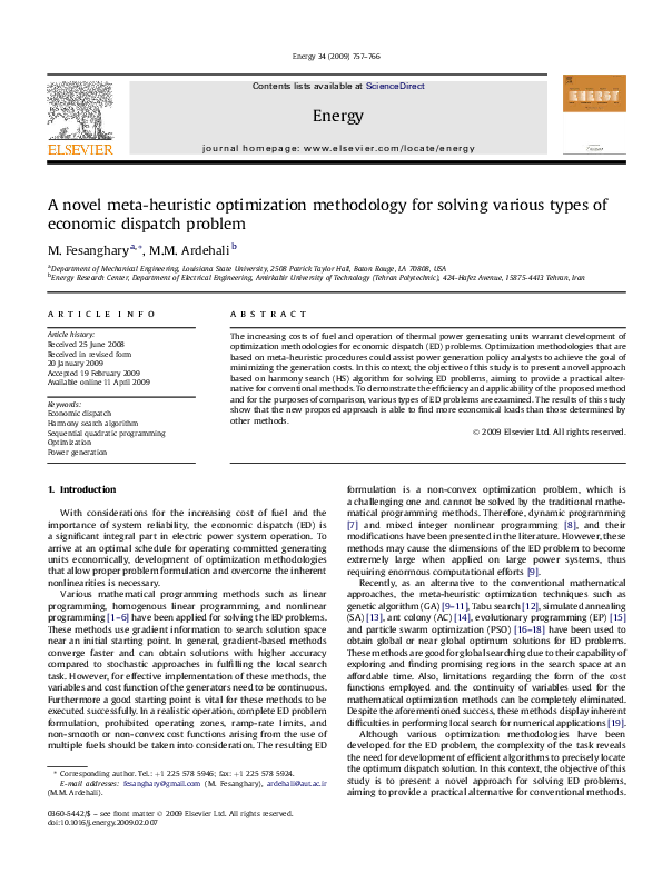 (PDF) A novel meta-heuristic optimization methodology for solving various types of economic ...