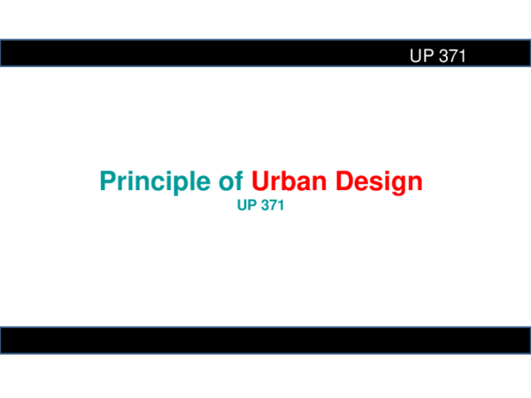 (PPT) Principle of urban design