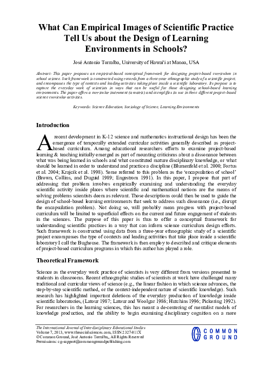 (PDF) What Can Empirical Images of Scientific Practice Tell Us about ...