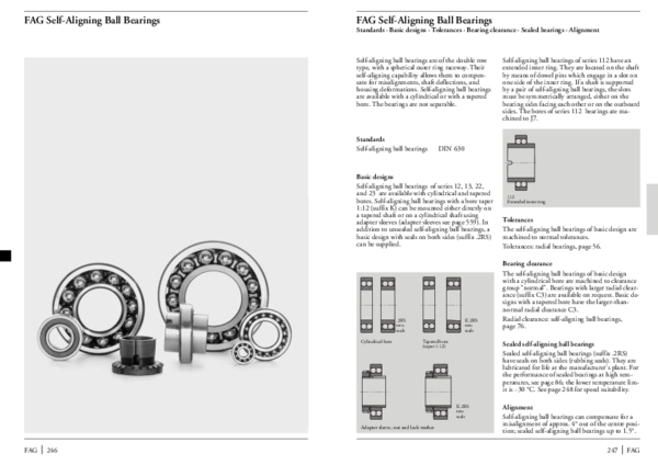 (PDF) FAG Self-Aligning Ball Bearings Standards · Basic designs ...