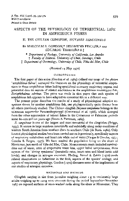 (PDF) ASPECTS OF THE PHYSIOLOGY OF TERRESTRIAL LIFE IN AMPHIBIOUS ...