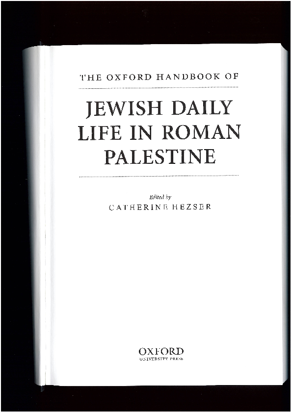 (PDF) The Oxford Handbook of Jewish Daily Life in Roman Palestine