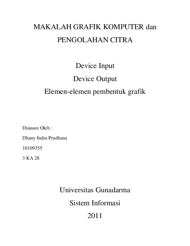 (PDF) MAKALAH GRAFIK KOMPUTER dan PENGOLAHAN CITRA Device Input Device Output Elemen-elemen ...