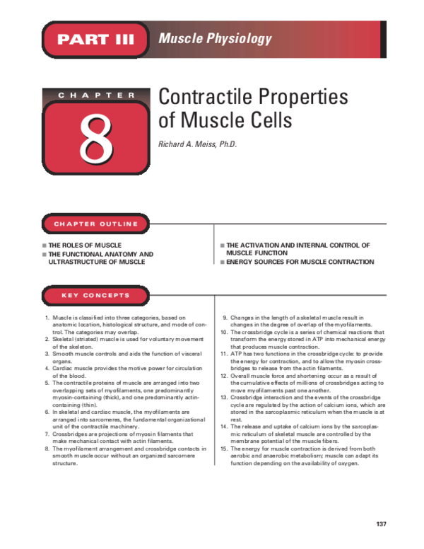(PDF) Contractile Properties of Muscle Cells