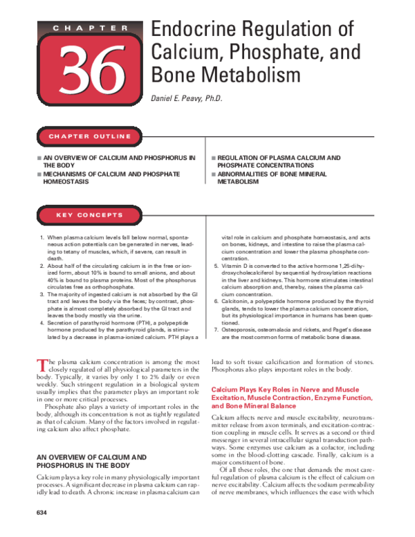 (PDF) Endocrine Regulation of Calcium, Phosphate, and Bone Metabolism