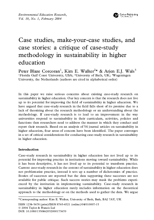 (PDF) Case studies, make‐your‐case studies, and case stories: a ...