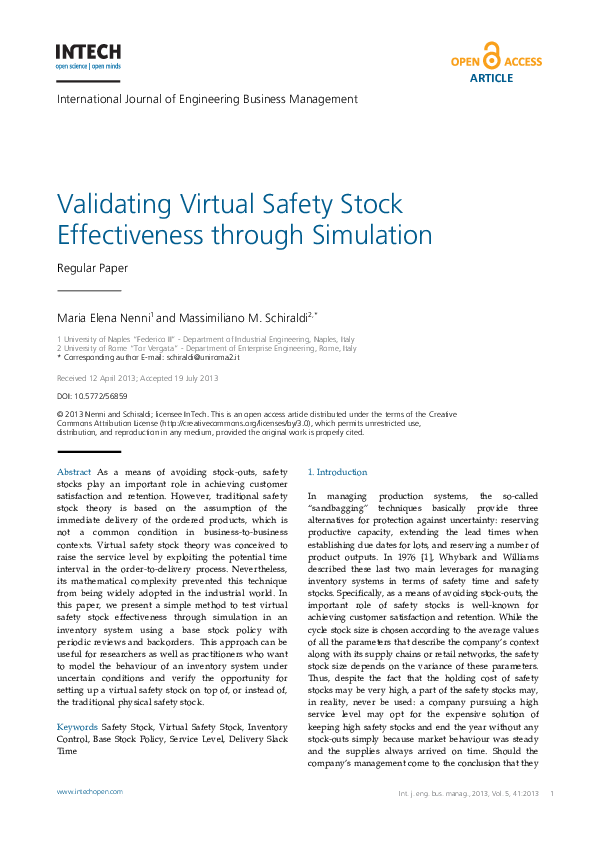 (PDF) Validating Virtual Safety Stock Effectiveness through Simulation