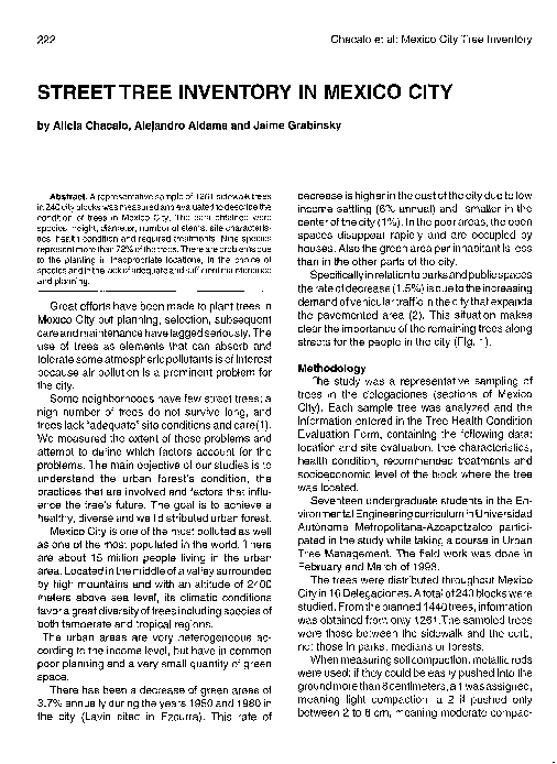 (PDF) STREET TREE INVENTORY IN MEXICO CITY