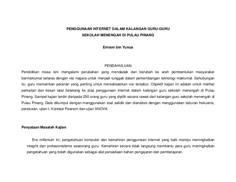 (DOC) Contoh Format Proposal-Tahap penggunaan internet