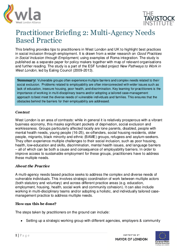 (PDF) Final Briefing 2 - Multi-Agency Needs Based Practice