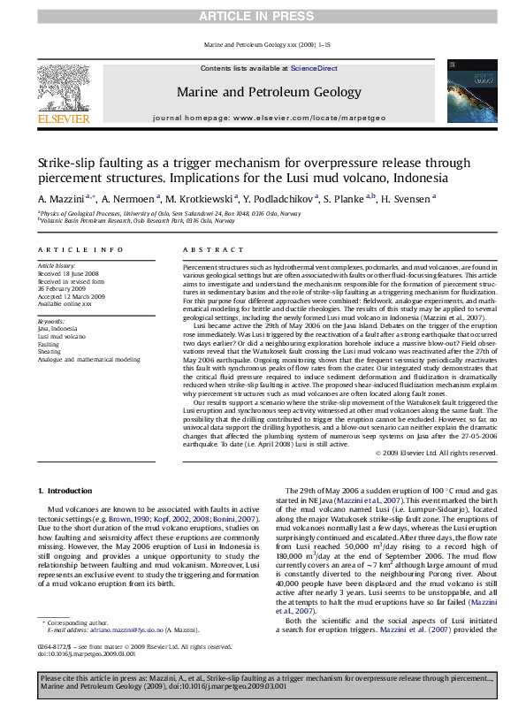 (PDF) East Java Mud Volcano (LUSI): Drilling Facts and Analysis | Edi ...