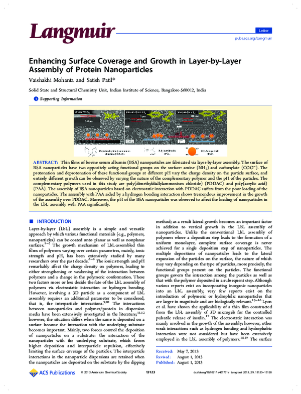 (PDF) Enhancing Surface Coverage and Growth in Layer-by-Layer Assembly ...