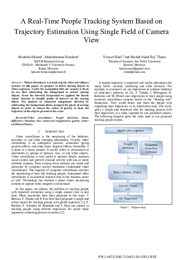 (PDF) A Real-Time People Tracking System Based on Trajectory Estimation ...