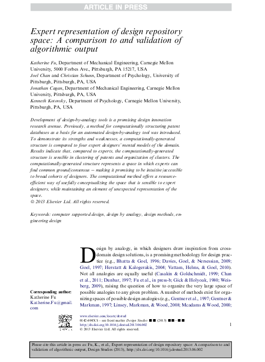 (PDF) Expert representation of design repository space: A comparison to ...