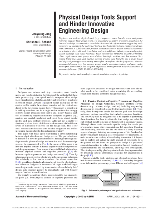 (PDF) Physical design tools support and hinder innovative engineering ...