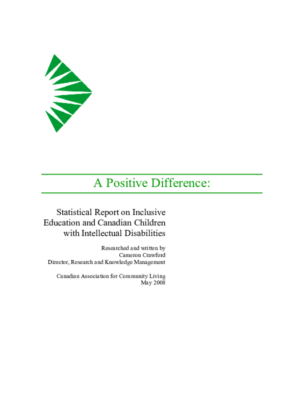 (PDF) A Positive Difference: Statistical Report on Inclusive Education ...