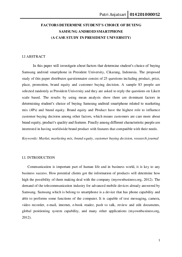 (DOC) FACTORS DETERMINE STUDENT'S CHOICE OF BUYING SAMSUNG ANDROID ...