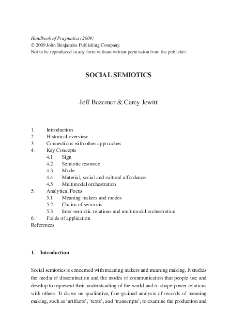 (PDF) Social Semiotics